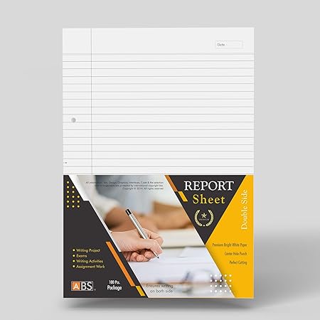 A4 Size Both Side Ruled Sheet for Project/Practical/Homework (Pack of ...