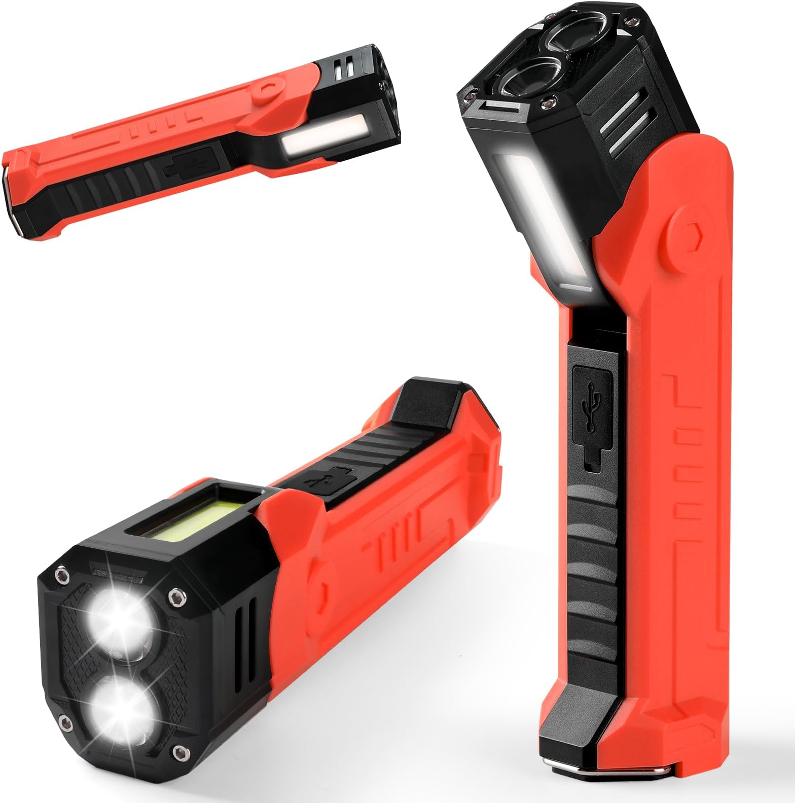 HyperTough 350-LUMEN Rechargeable LED Work Light Strong Magnet Pivoting ...
