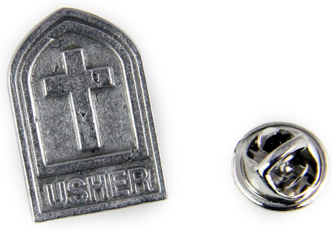 Amazon.com: 6030490 Usher Lapel Pin Tie Tack Brooch Church Cross ...