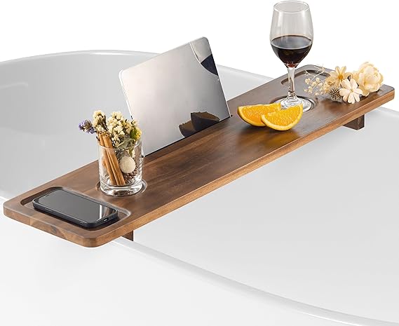 Amazon.com: BLUEWEST Premium Bathtub Tray Caddy, Solid Acacia Wood Bath ...