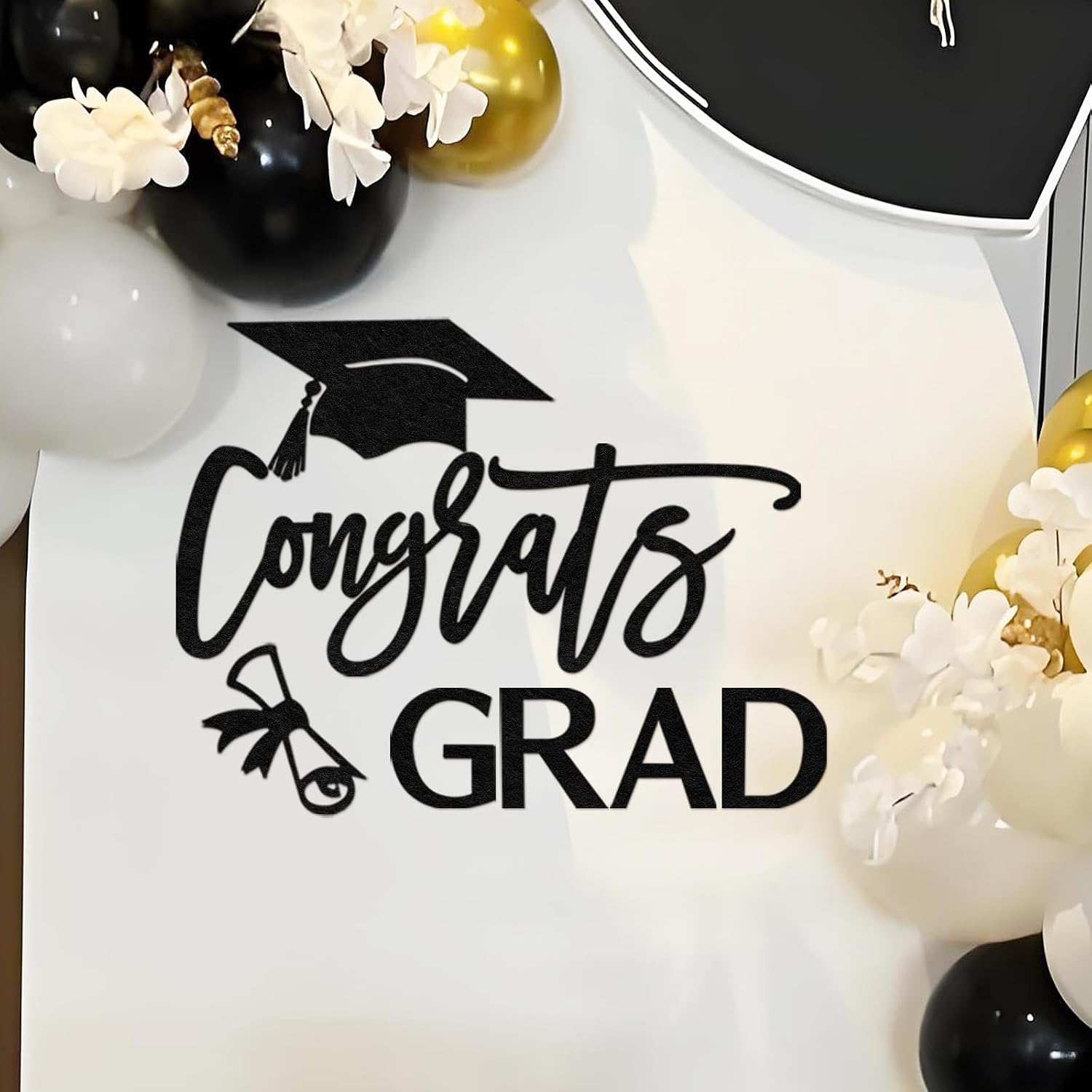 Amazon.com: MASTRON Congrats GRAD Sign for Backdrop - Felt Congrats ...