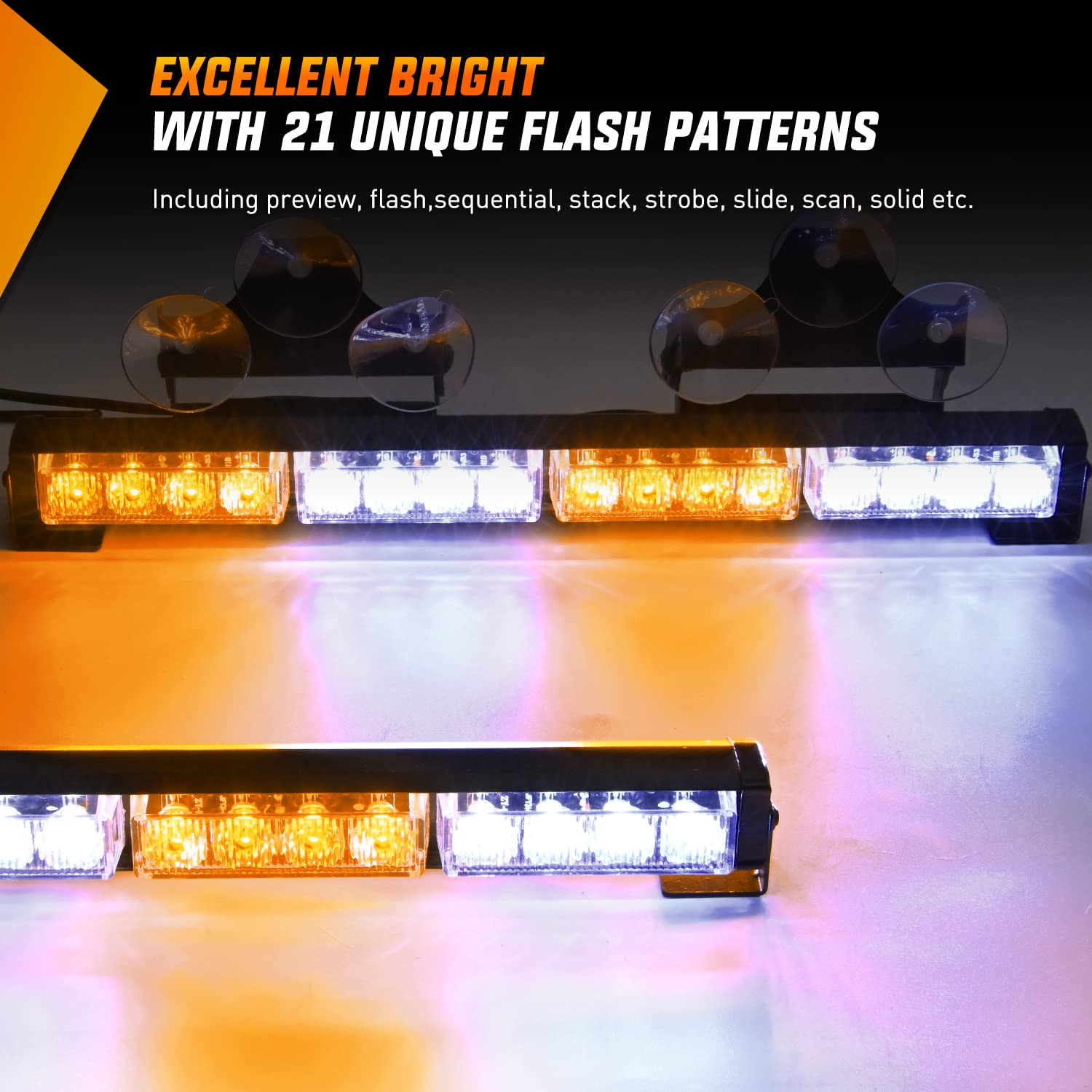 Nilight Traffic Advisor Emergency Strobe Light Bar 2 In 1 17Inch 32LED ...