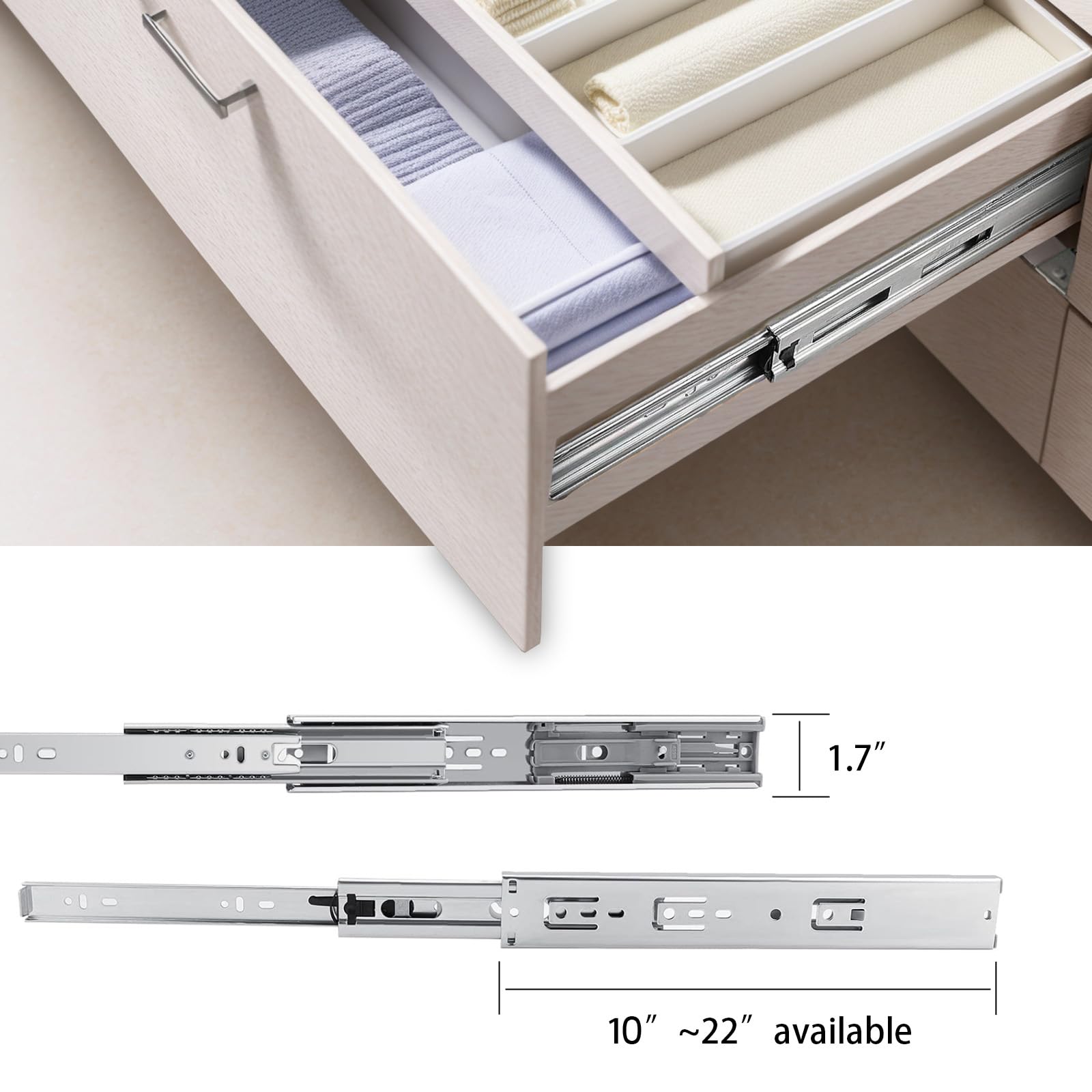 Snapklik.com : Soft Close Drawer Slides 20 Inch 1 Pairs, Side Mount ...