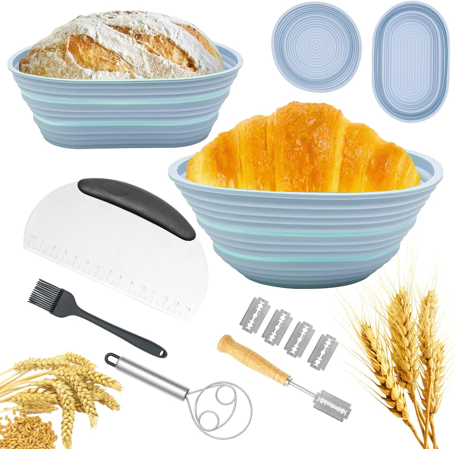 Amazon.com: Sourdough Bread Baking Supplies Kit - Danish Dough Whisk ...