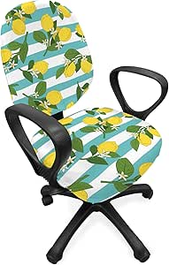 Amazon.com: Ambesonne Lemons Office Chair Slipcover, Lemon Blossoms ...