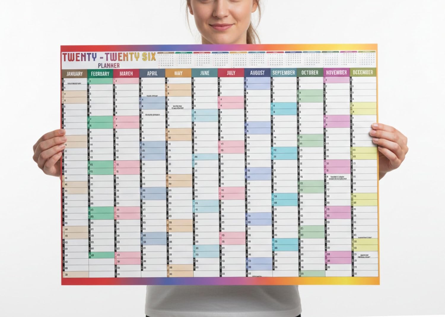 2026 Year Wall Planner A2 Uk Wall Calendar Yearly Planner Large Jan To ...