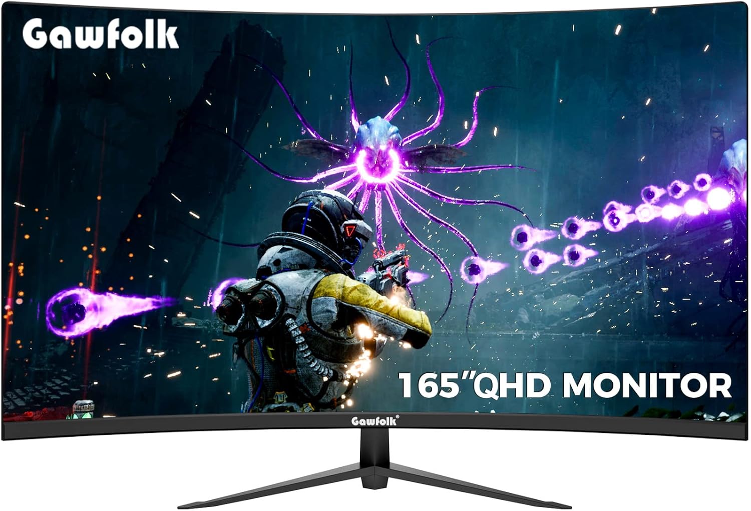 Gawfolk Monitor curvado para juegos de 27 pulgadas 165Hz, 144Hz 2K PC ...