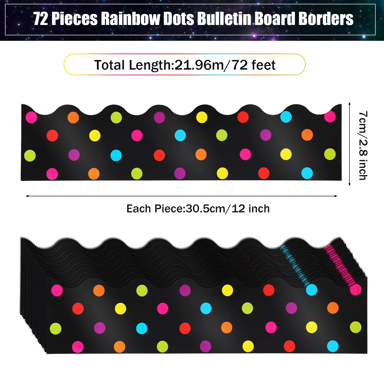 Rainbow Polka Dot Border