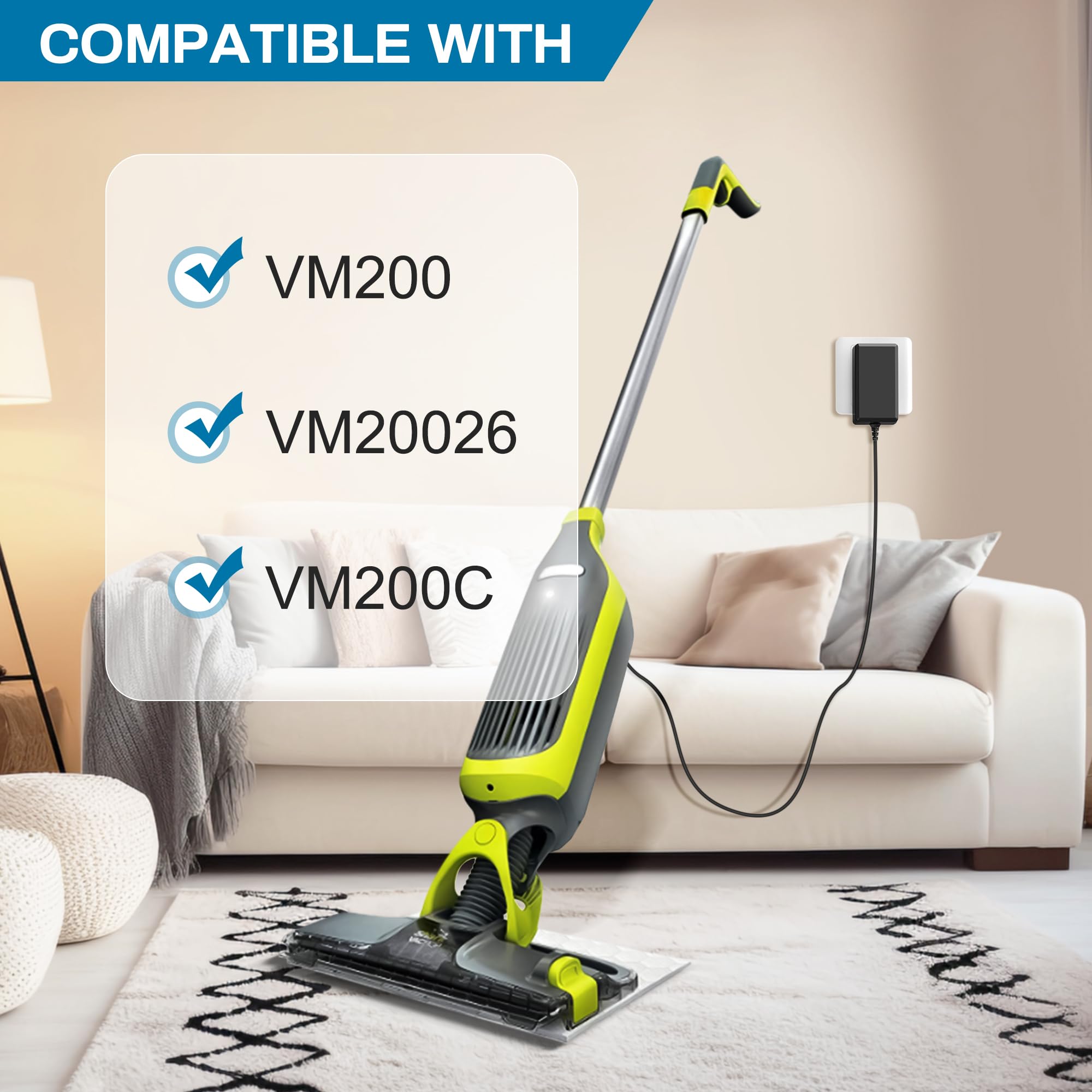 Snapklik.com : Charger For Shark VACMOP VM200 VC200 VM200C UM200 UM205 ...