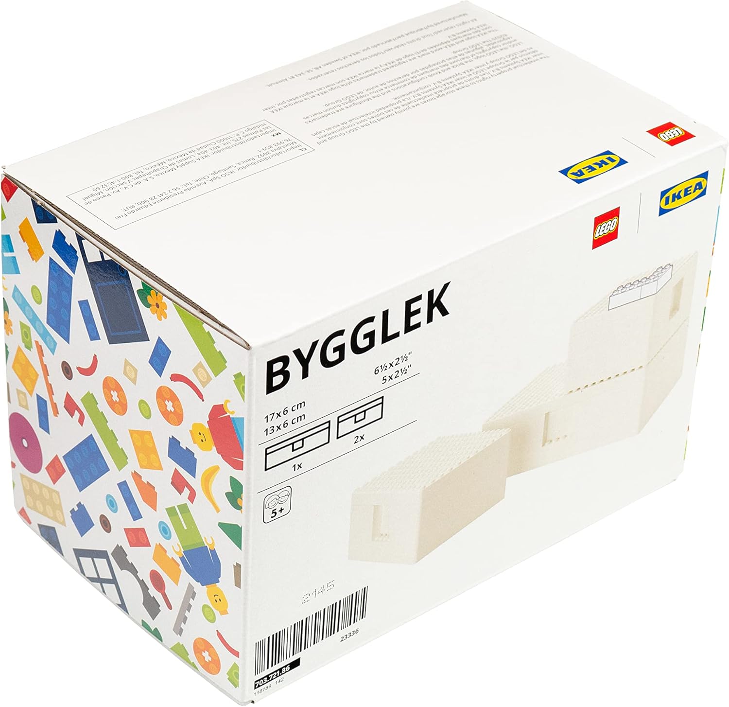 Ikea BYGGLEK LEGO® Boxes With Lids, White, 703.721.86 - Pack of 3 ...