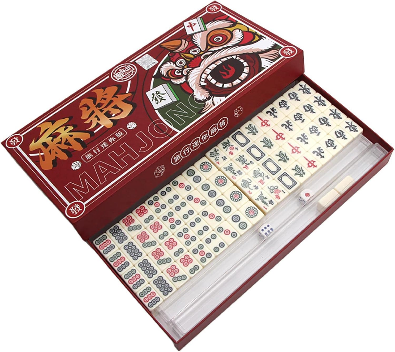 Chinese Mahjong Set | Mini Traditional Mah Jong Game Set with 144 Tiles ...