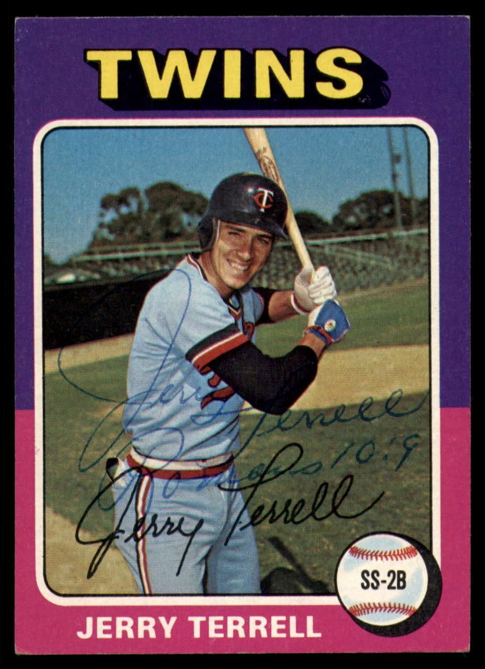 Amazon.com: 1975 Topps #654 Jerry Terrell Signed Auto Autograph Twins ...