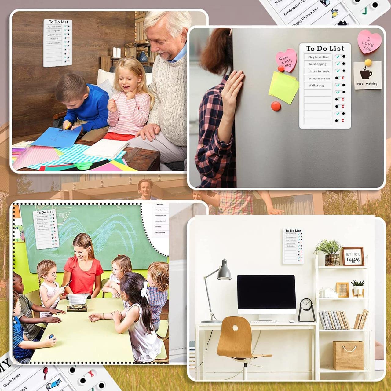 Snapklik.com : 2 Pieces Chore Chart For Kids, Portable To Do List Memo ...