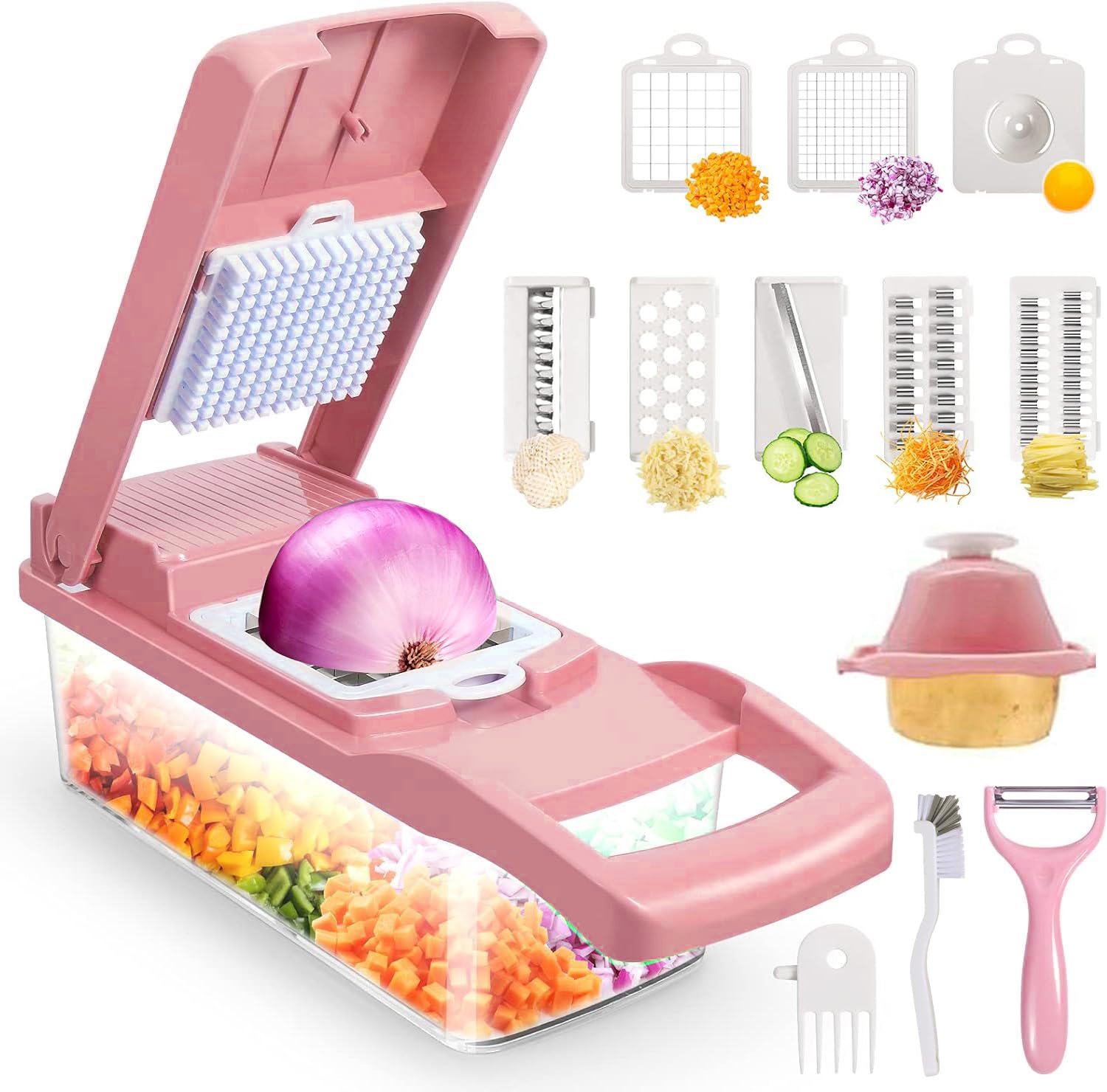 Amazon.com: Vegetable Chopper, Pro Onion Chopper, Multifunctional 13 in ...