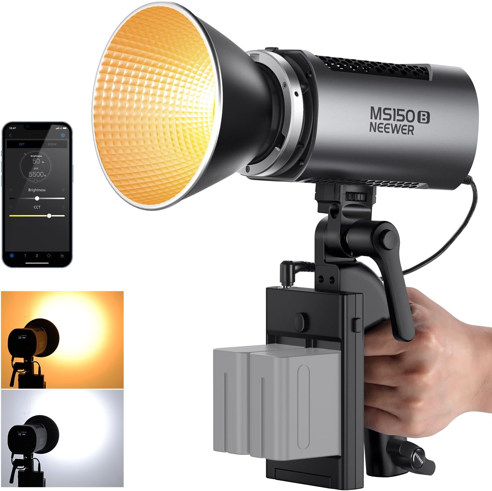 NEEWER MS150B - Luz de Video LED de 130 W, Mini COB portátil fotografía ...