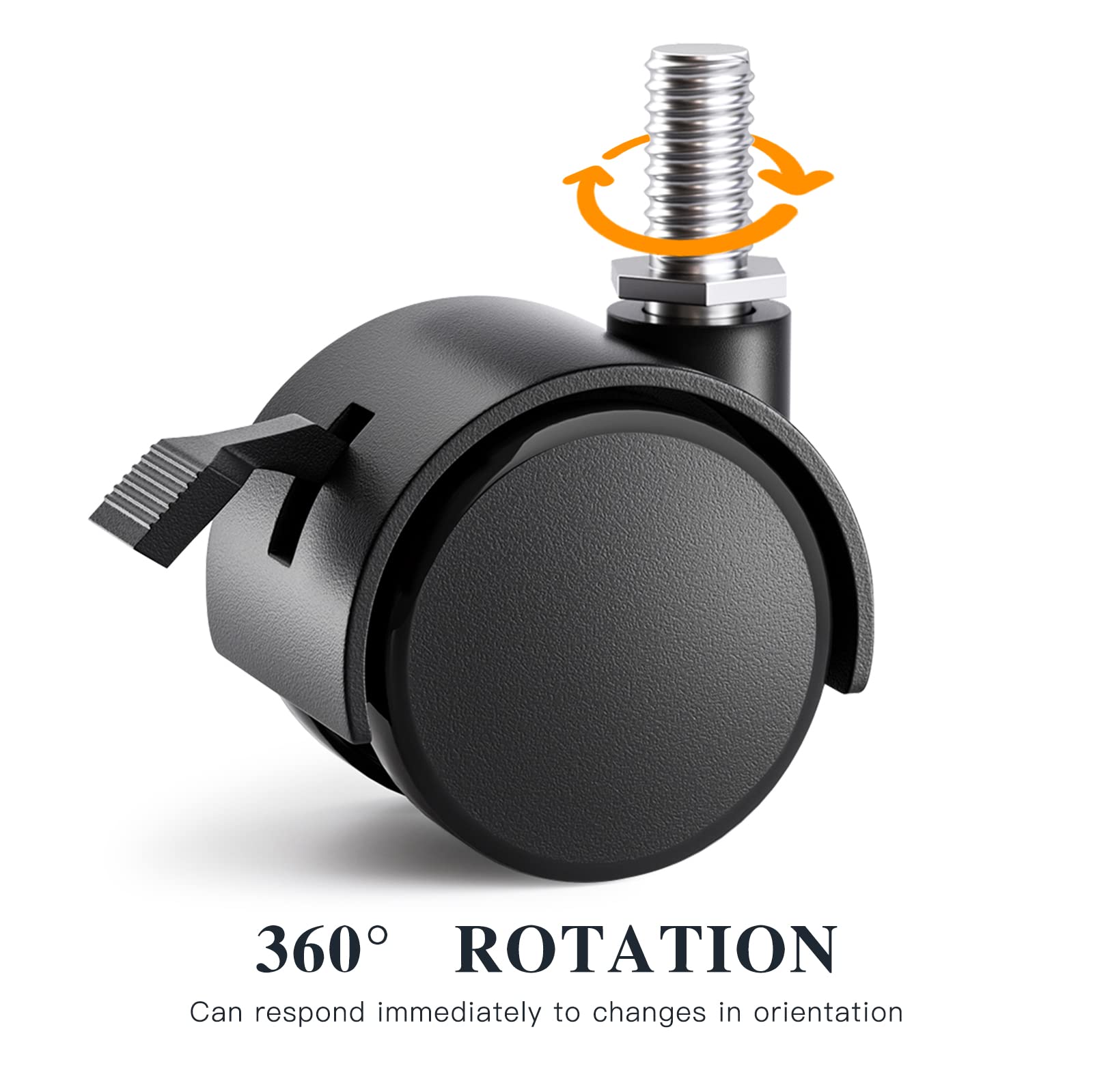 Snapklik.com : 1.5 Inch Threaded Stem Furniture Casters, Metric M8 ...