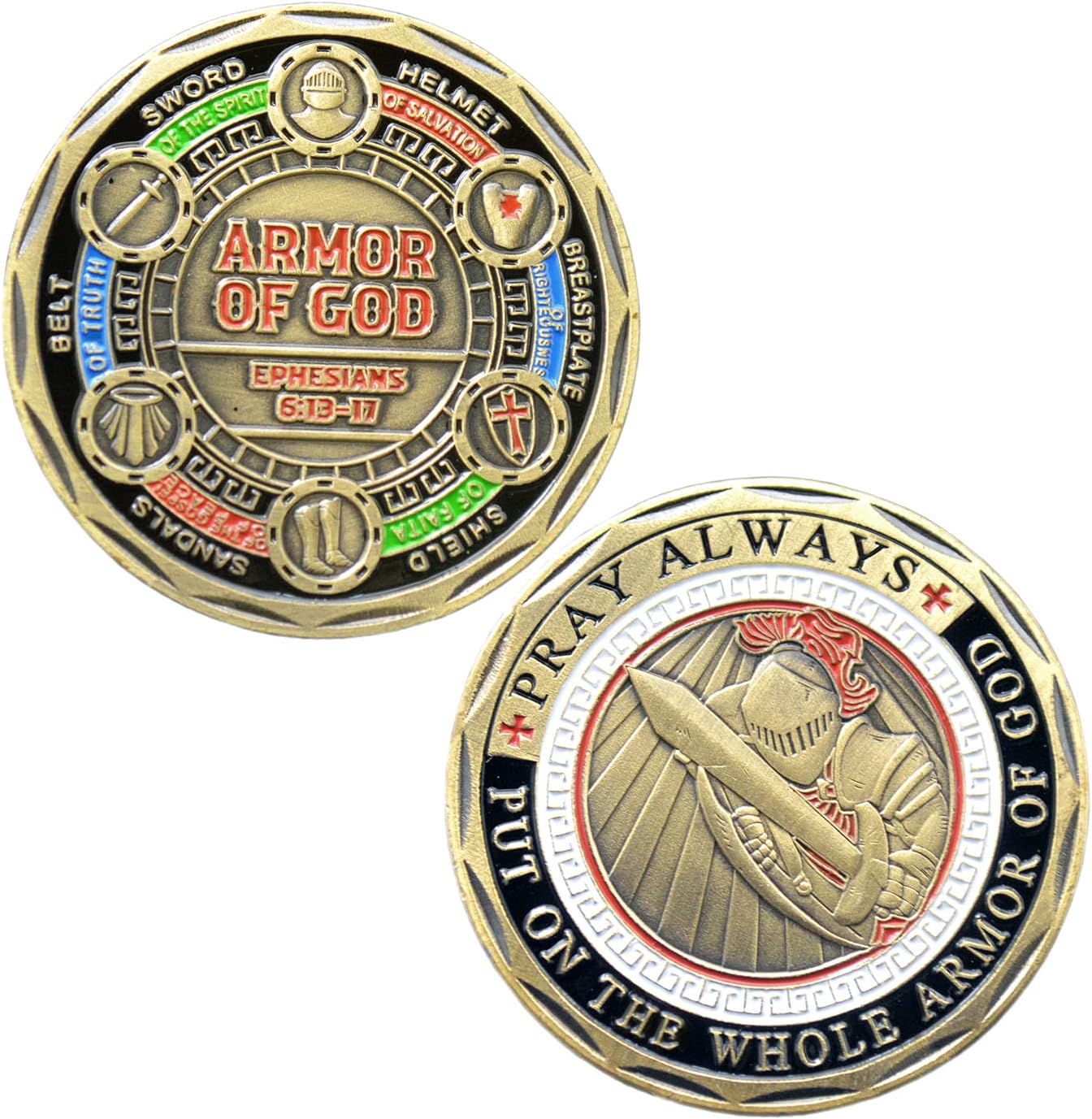 Amazon.com : AtSKnSK Put On The Whole Armor of God Challenge Coin Eph 6 ...