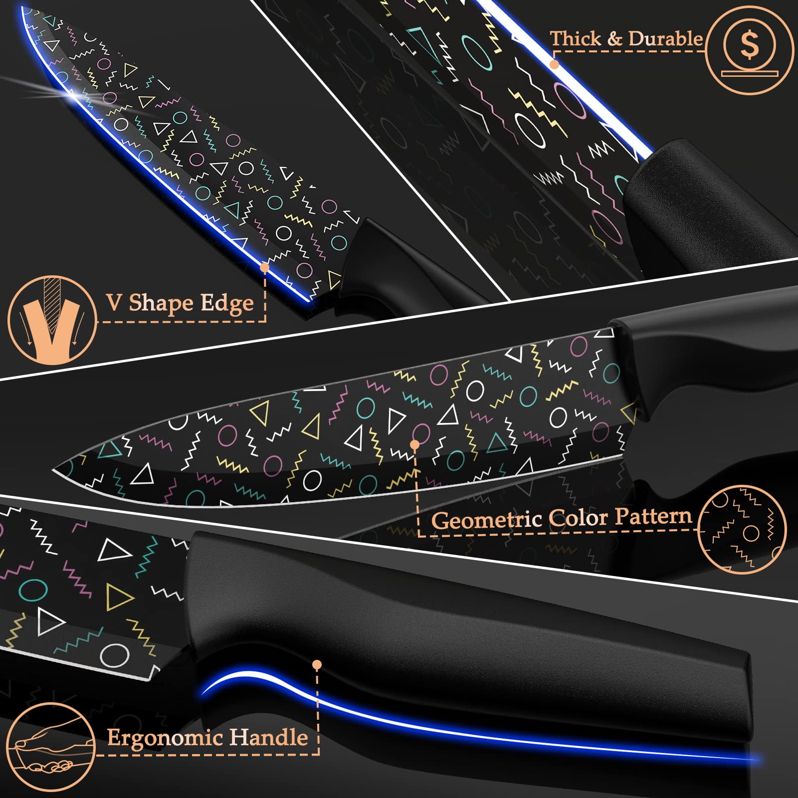 Astercook Knife Set, 12 Pcs C...B0BNM7VB4R | Encarguelo.com