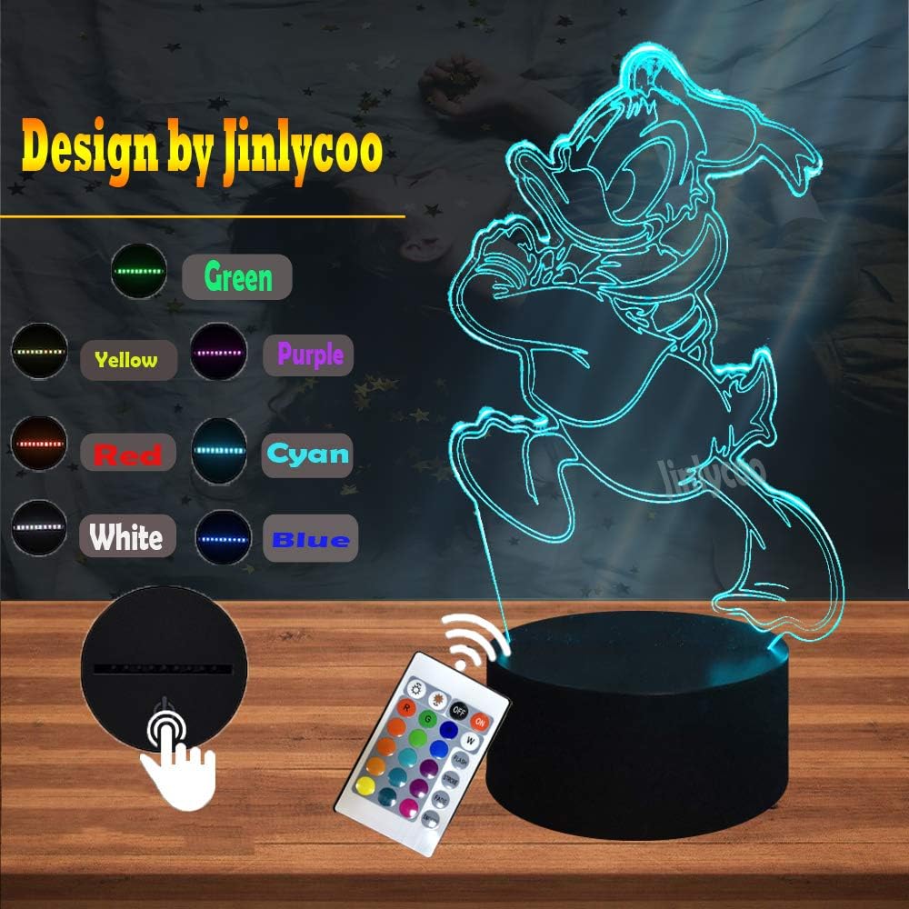 Donald Duck Cartoon Light 3D Optical Illusion Animal Cute Run Duck ...