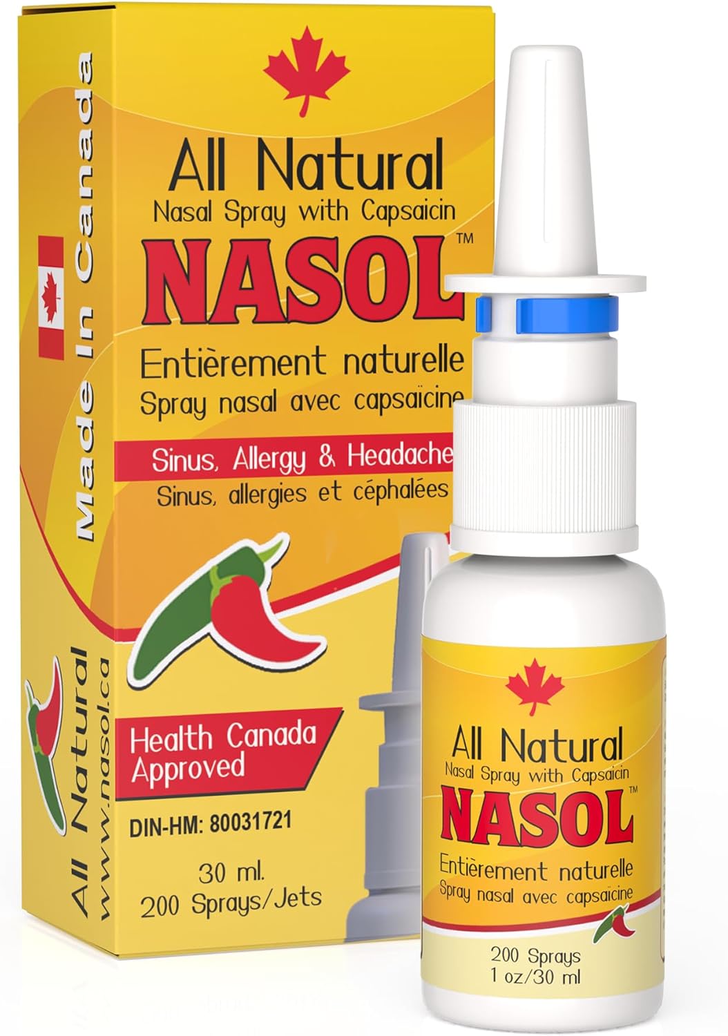 Amazon.com: Nasol Spray nasal de 1 onza/1.0 fl oz - Alivio de la ...