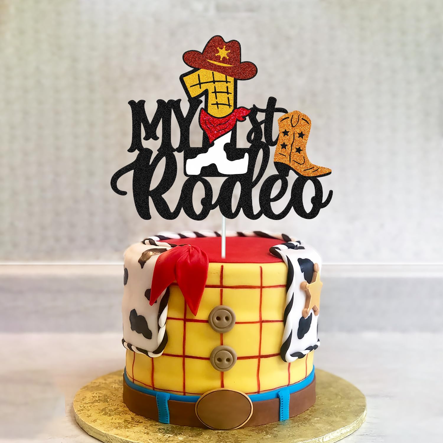 Amazon.com: My 1st Rodeo Cake Topper Cowboy Happy First Birthday Cake ...