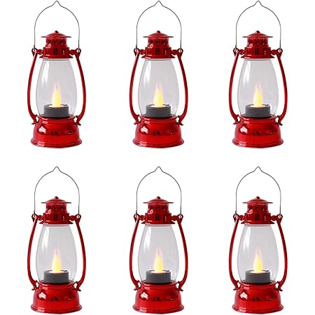 Amazon.com: Reperla Mini Lanterns 6-Pcs LED Small Lanterns Indoor Red ...