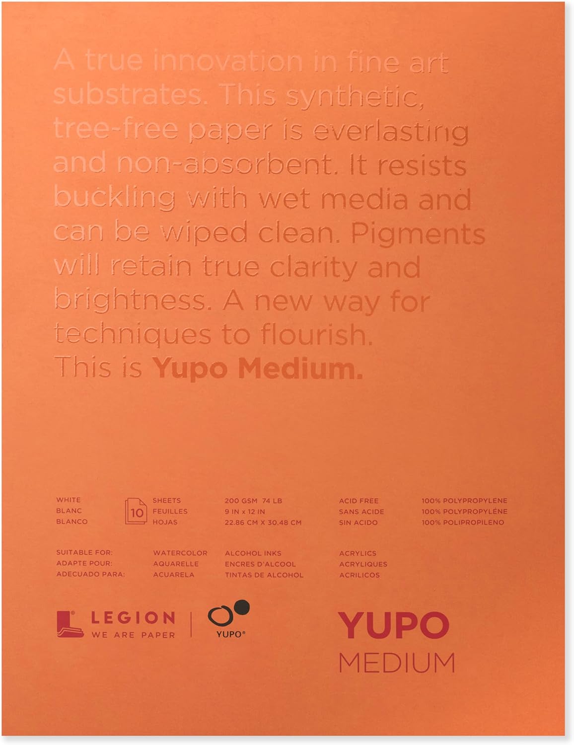 Amazon.com: Yupo Paper L21-YUP197W912 White Sheets, 9" x 12", 10 count