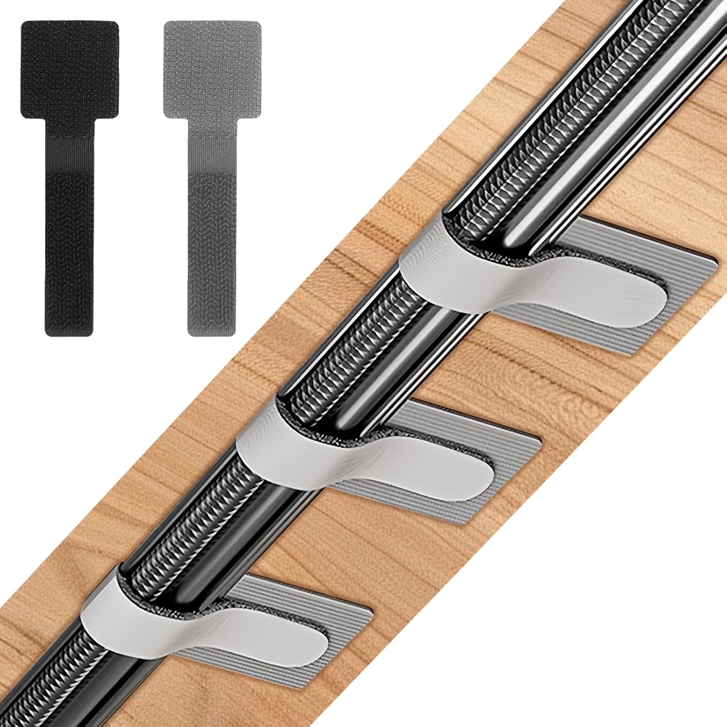 Upgraded Reusable Cable Ties – 50 Pack Heavy-Duty Self-Adhesive Hook ...
