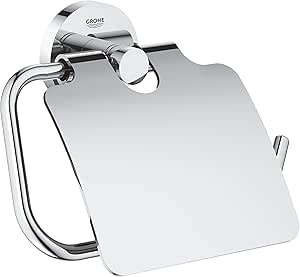 GROHE Essentials Toilet Paper Holder | Metal | With Cover | Concealed Fastening | Bath ...