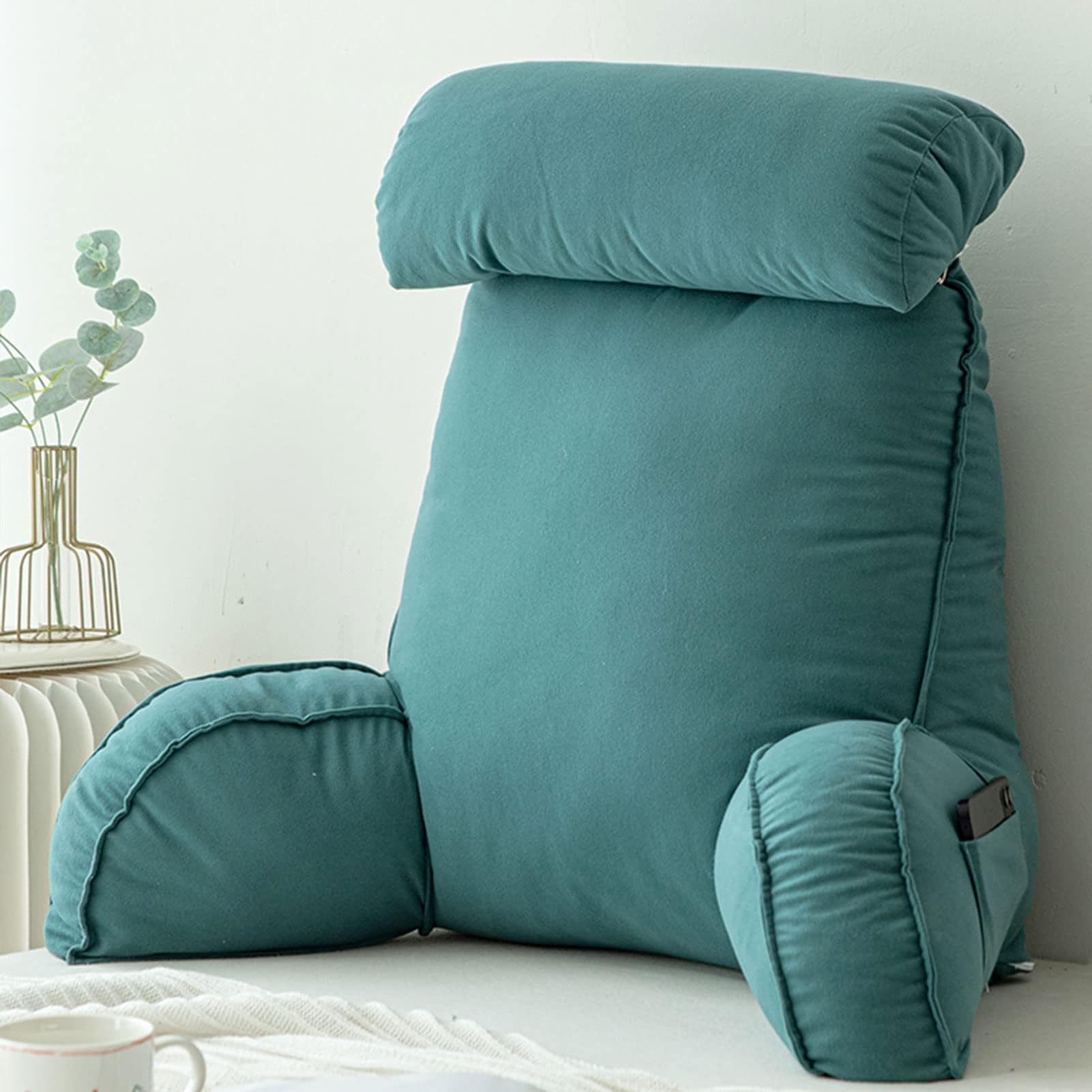 HEATHE Reading Pillow For Bed,Lumbar Support Cushion,Cuddle Cushion,Bed ...
