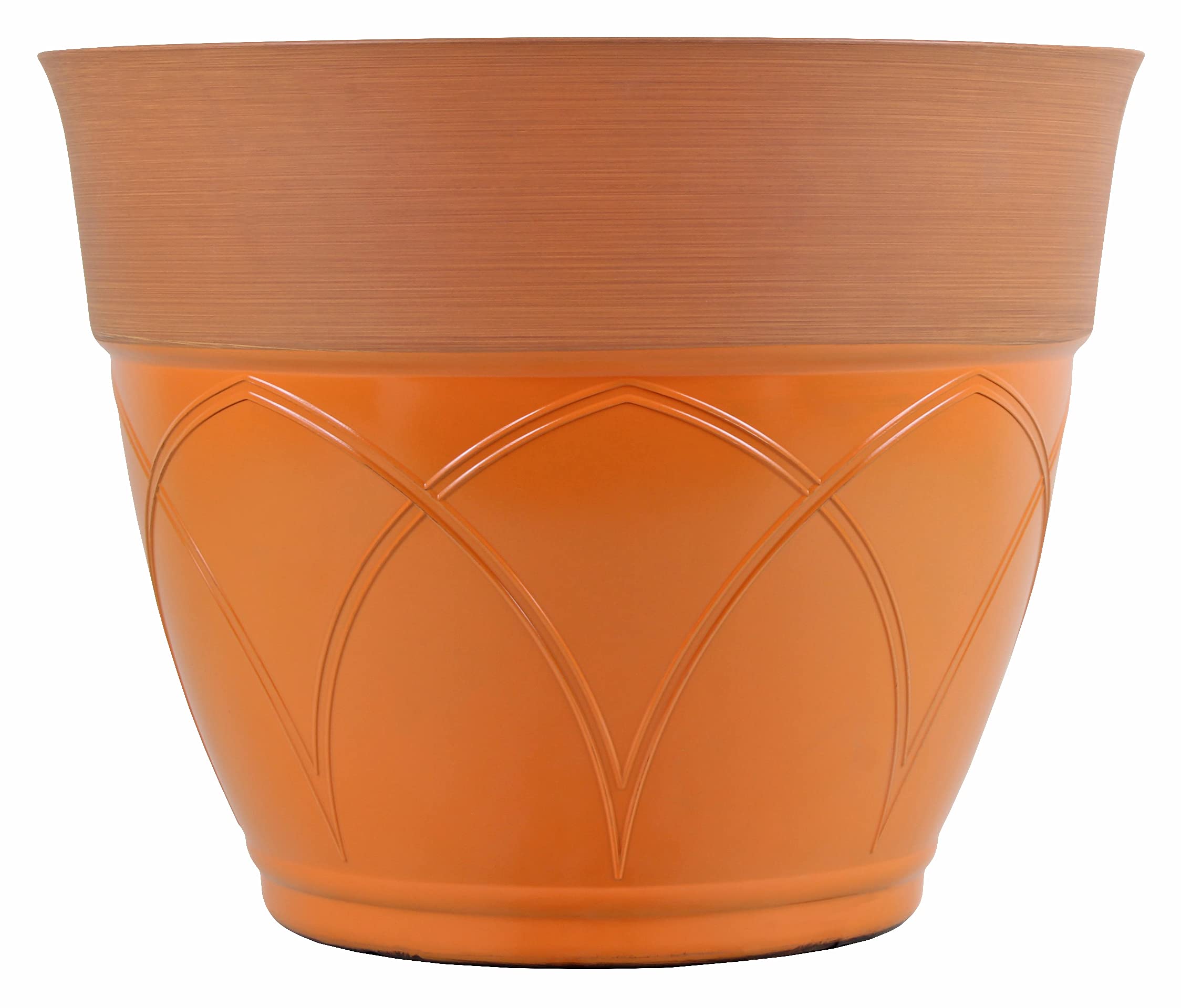 Amazon.com : Garden Elements Colored Rim Large Plastic Planter, Orange ...