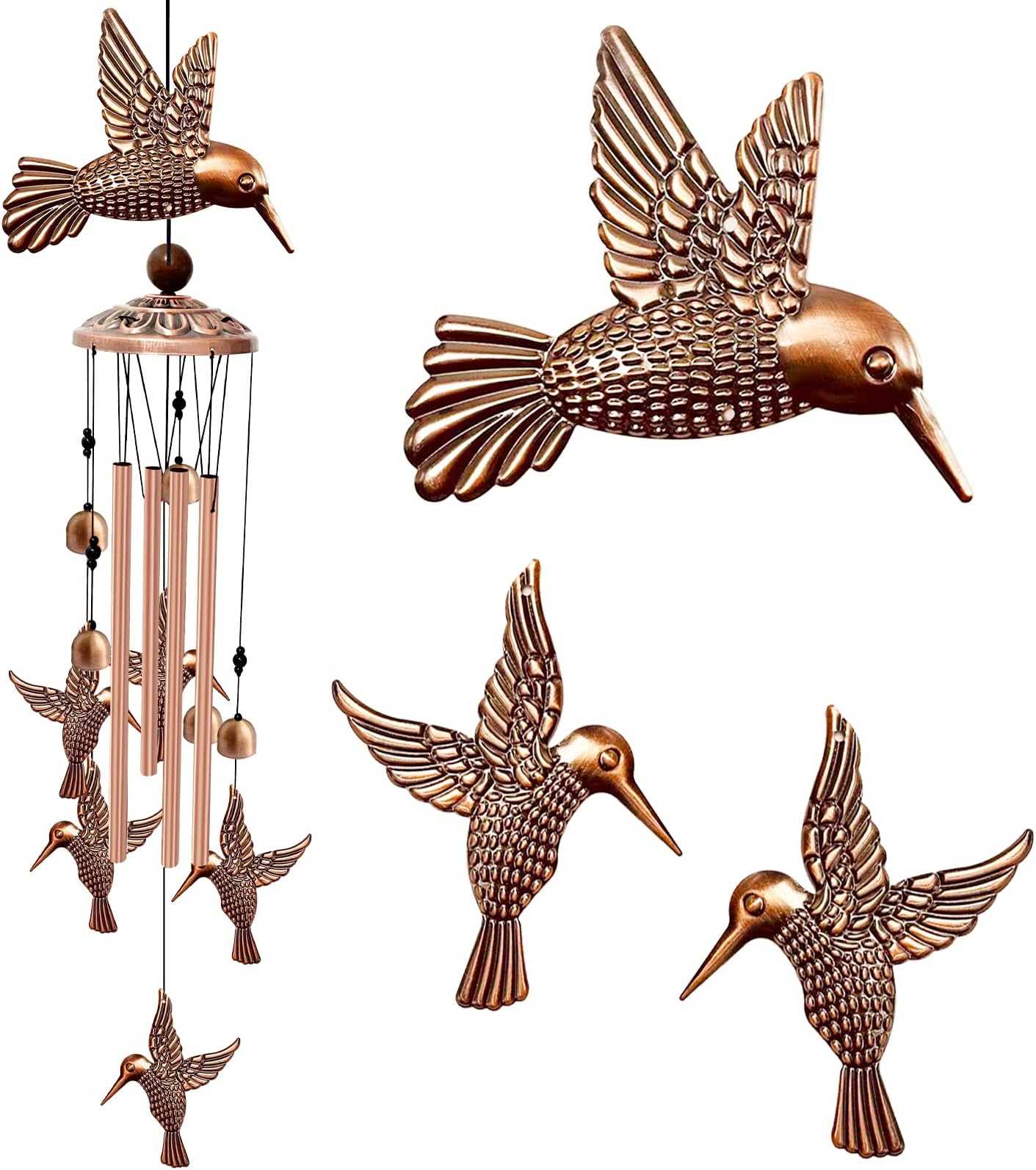 Kaemi - Carillones de viento para exteriores de colibrí, campanillas de ...
