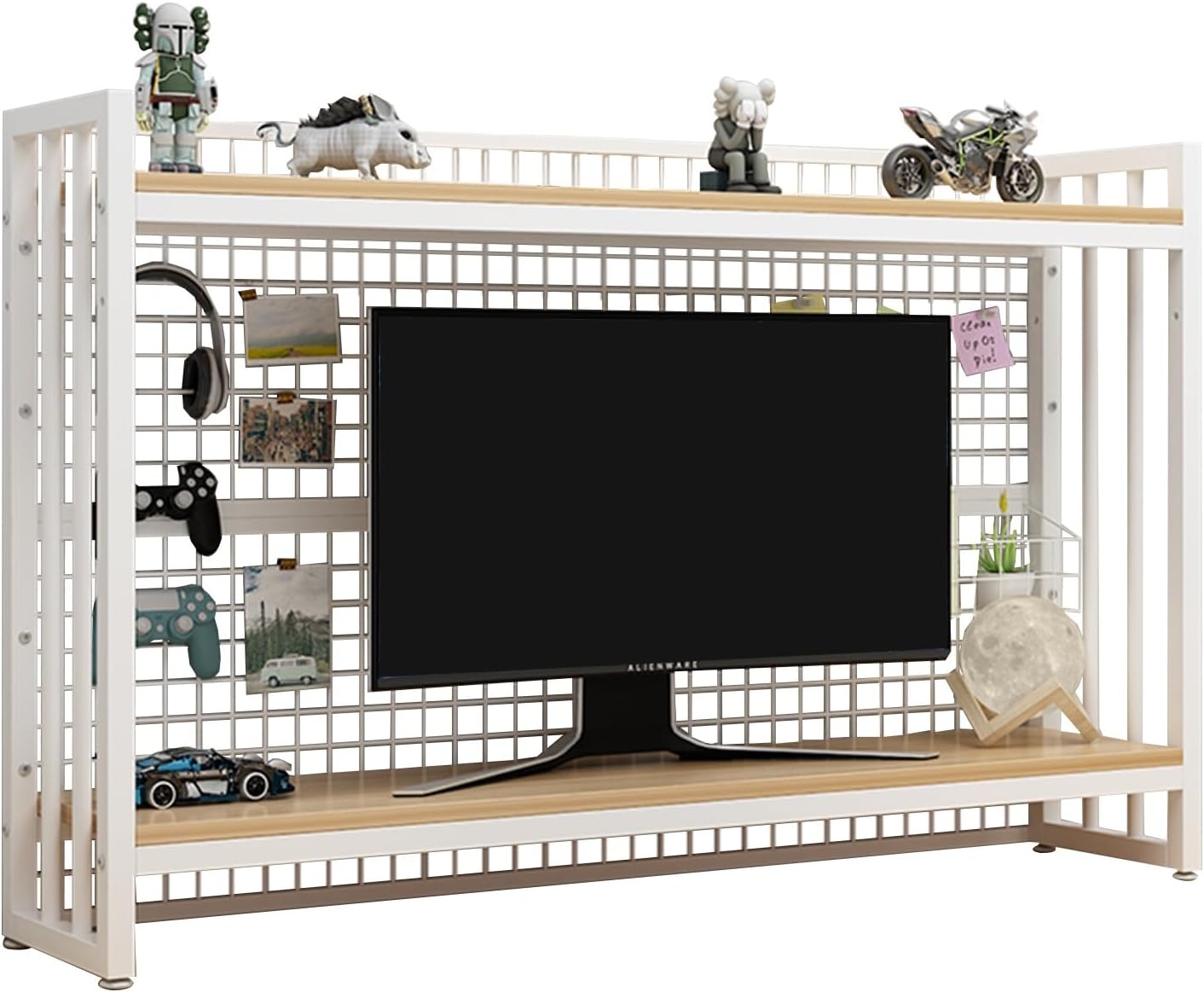 Amazon.com: Generic Desk Top Hutch Bookshelf with Monitor Stand ...