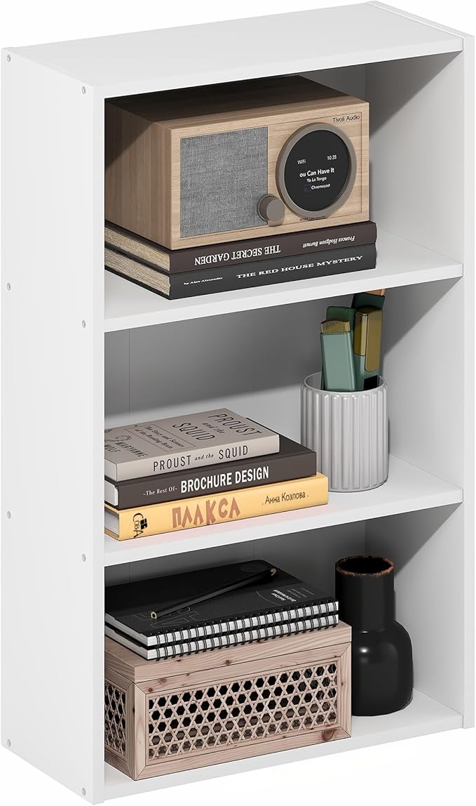 Amazon.com: Furinno Basic Book Shelf, 3-Tier Bookshelf, Cube Storage ...