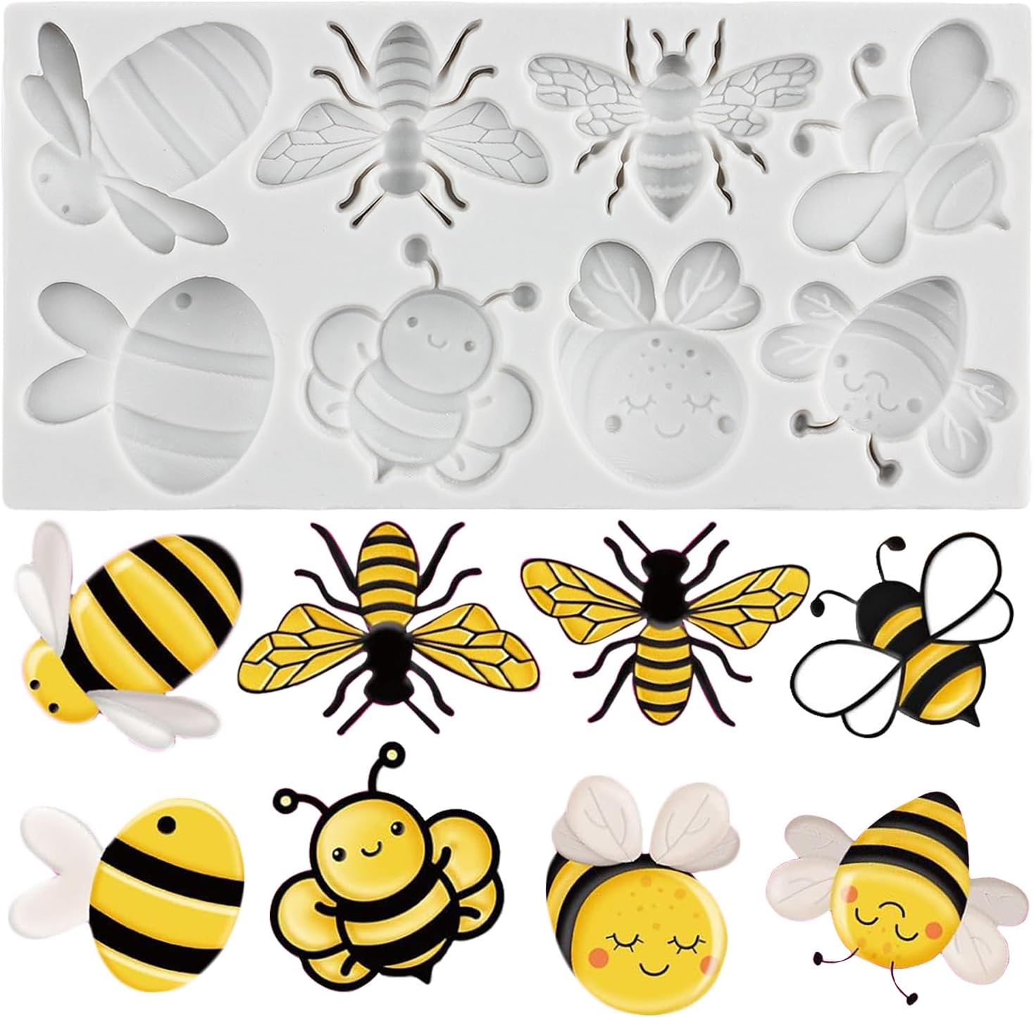 YANQINMS Bumble Bee Silicone Mold Bee Fondant Molds Bees Chocolate Mold ...
