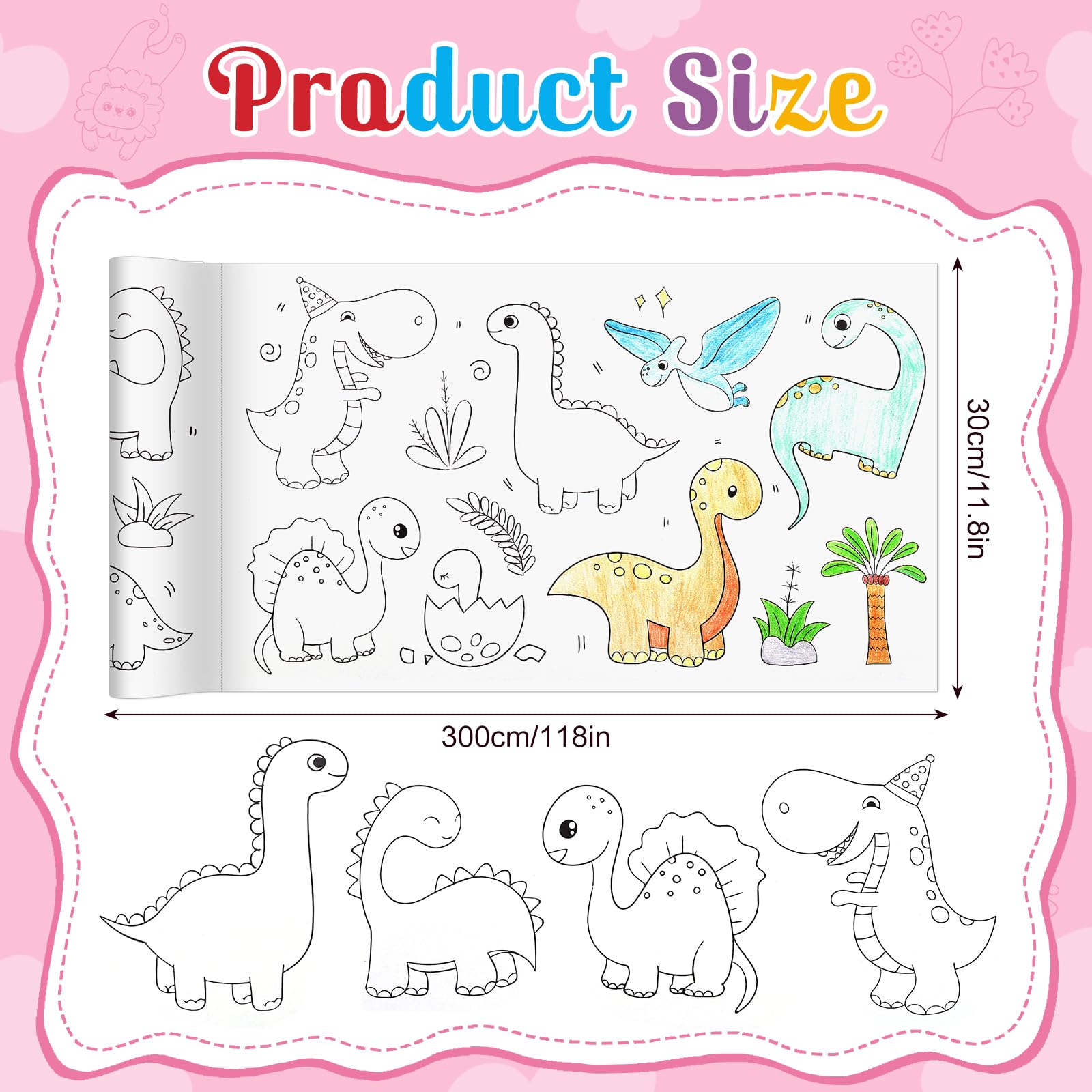 Snapklik.com : Childrens Coloring Paper Roll, 2 Pcs Drawing Roll Paper ...
