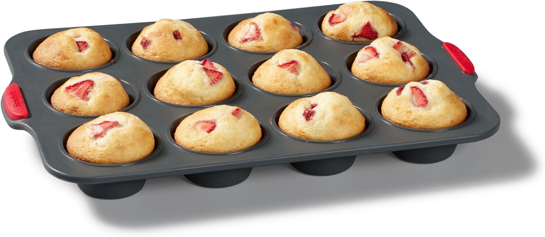 Starfrit Silicone 12 Cup Muffin Pan with Integrated Metal Frame ...