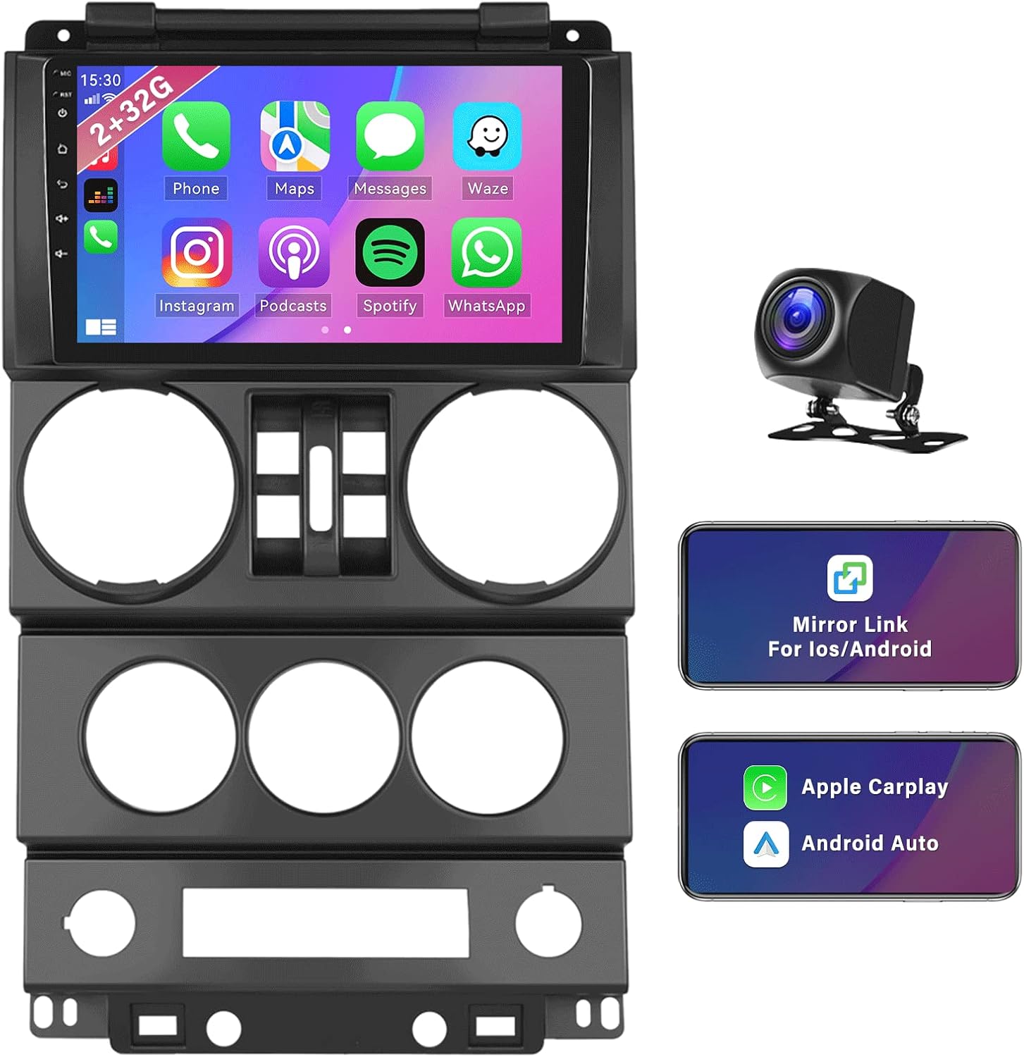 Amazon.com: [2+32G] Android 11 Car Stereo for Jeep Wrangler 2008-2010 ...