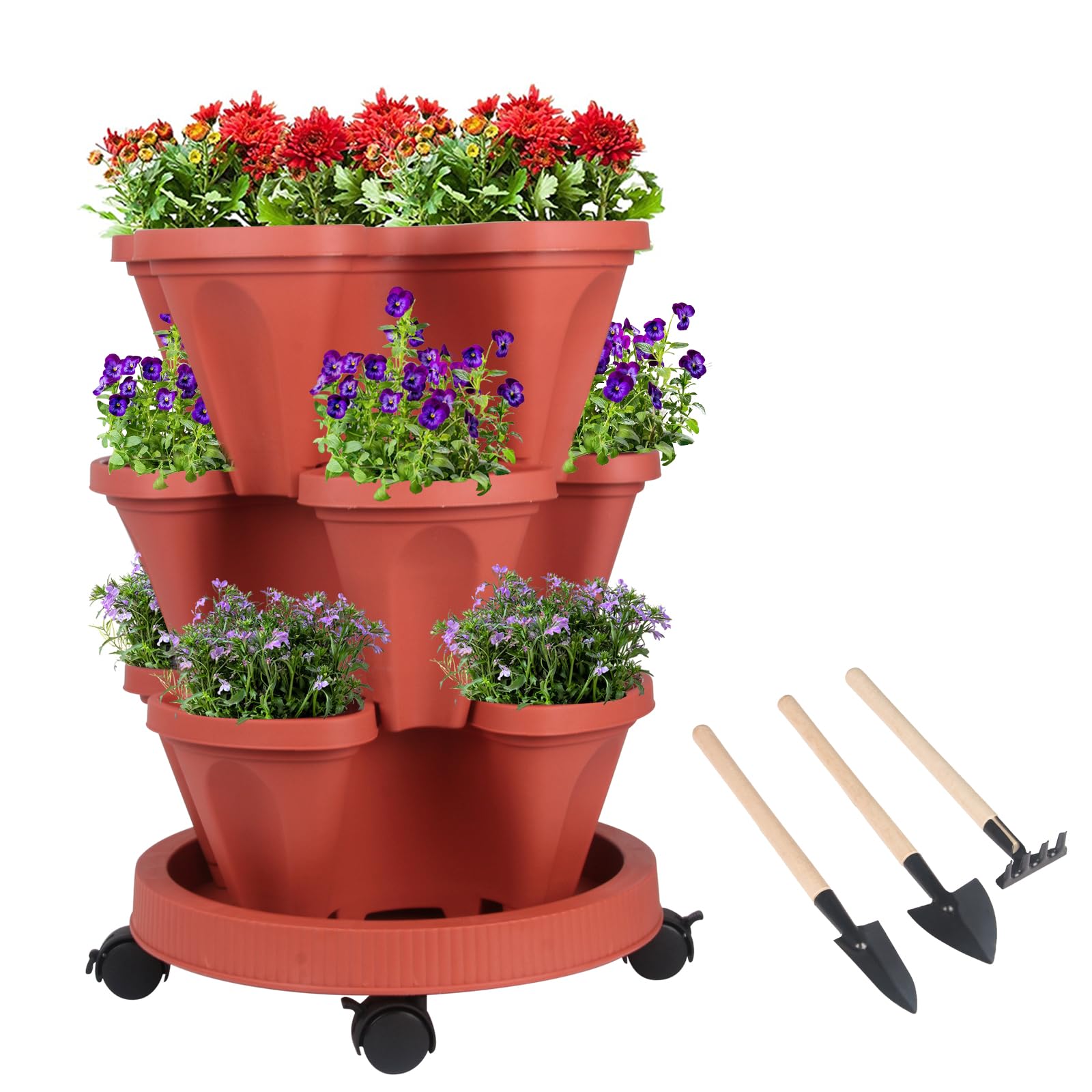 Amazon.com : Vertical Planter 3 Tier Stackable Planters Garden Planters ...