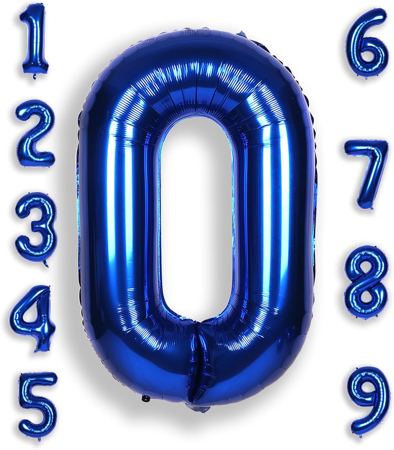 Amazon.com: SULALABOO 40Inch Navy Blue Number 0 Balloon Large Helium ...