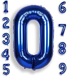 Amazon.com: SULALABOO 40Inch Navy Blue Number 0 Balloon Large Helium ...