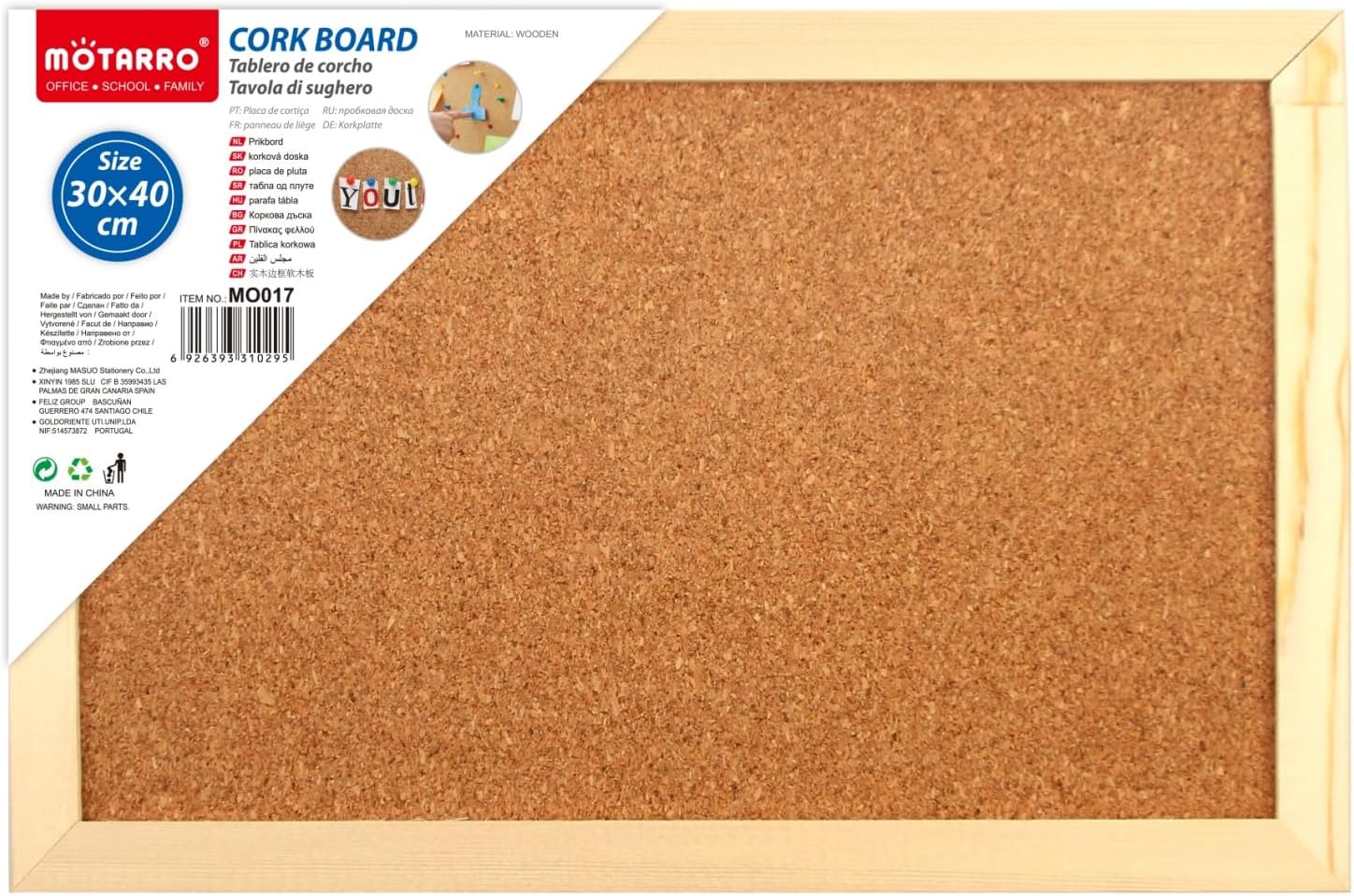 Amazon.com : 10" x 6" Wooden Frame Bulletin Corkboard, Small Pinewood ...