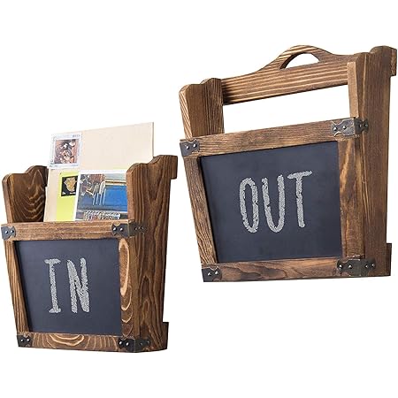 Amazon.com : MyGift Wall Mounted Rustic Brown Solid Wood Entryway Key ...