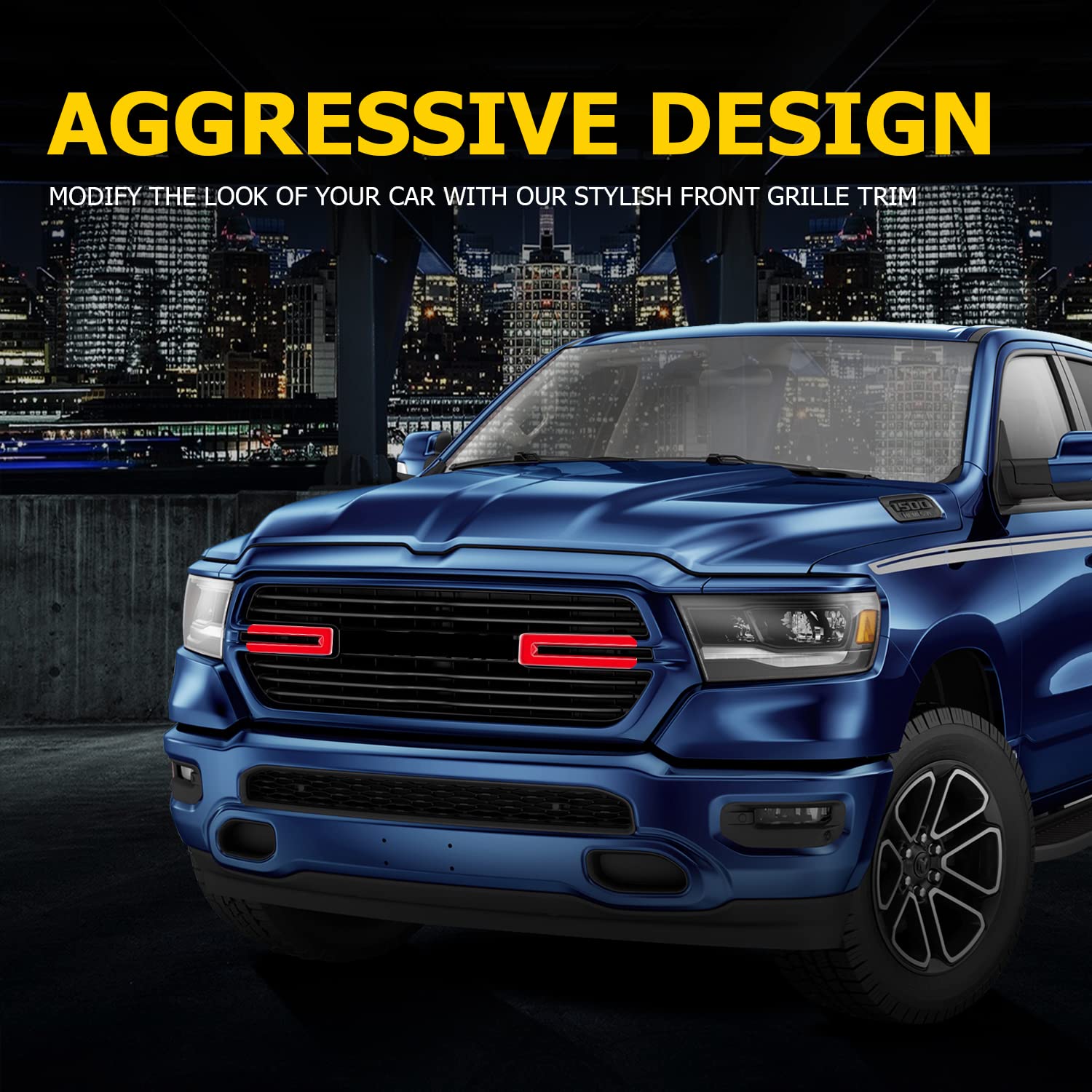 Snapklik.com : AUXMART Front Grille Inserts Mesh Trim Fit For Dodge Ram ...