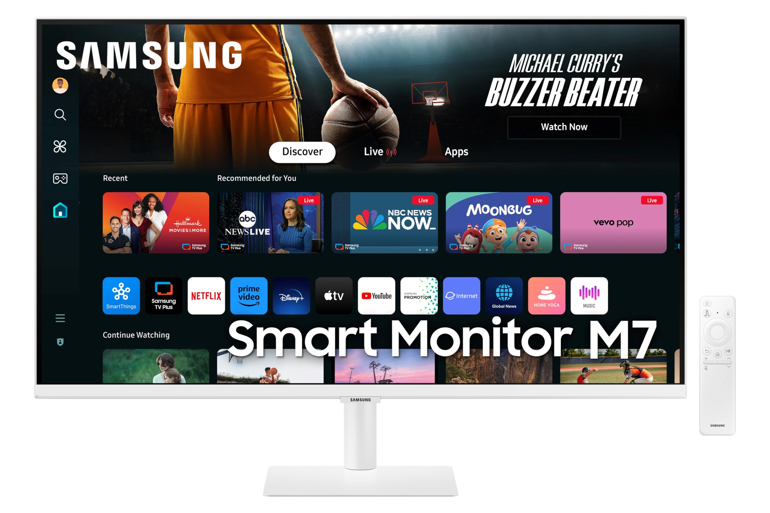 Samsung 32-inch(80cm) M7 UHD 4K Smart Monitor, 3840x2160, 60 Hz, OTT Apps, IoT Hub, Office 365 ...