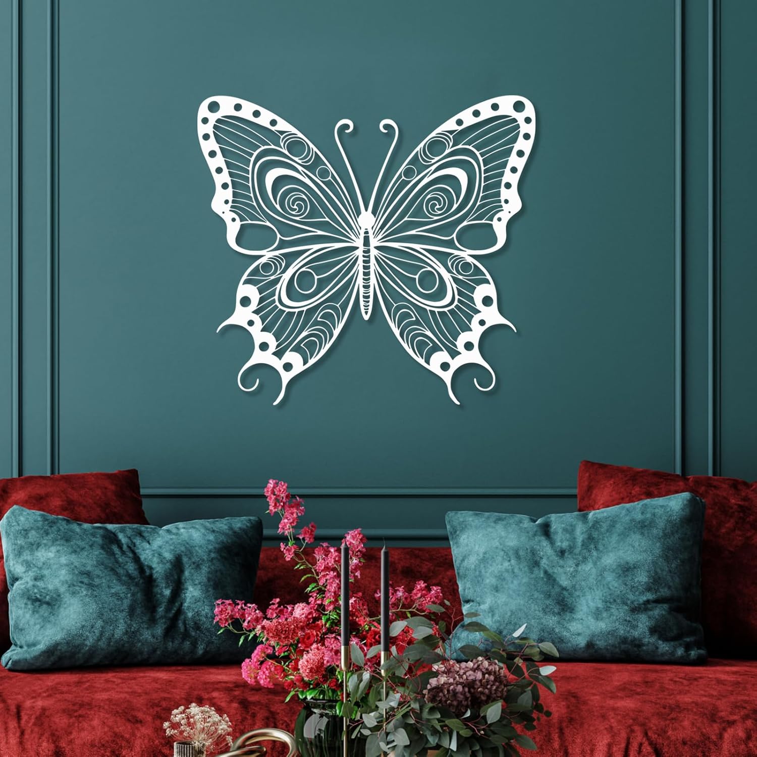 Amazon.com: Metal Butterfly Wall Decor, Large Metal Butterfly Wall Art ...