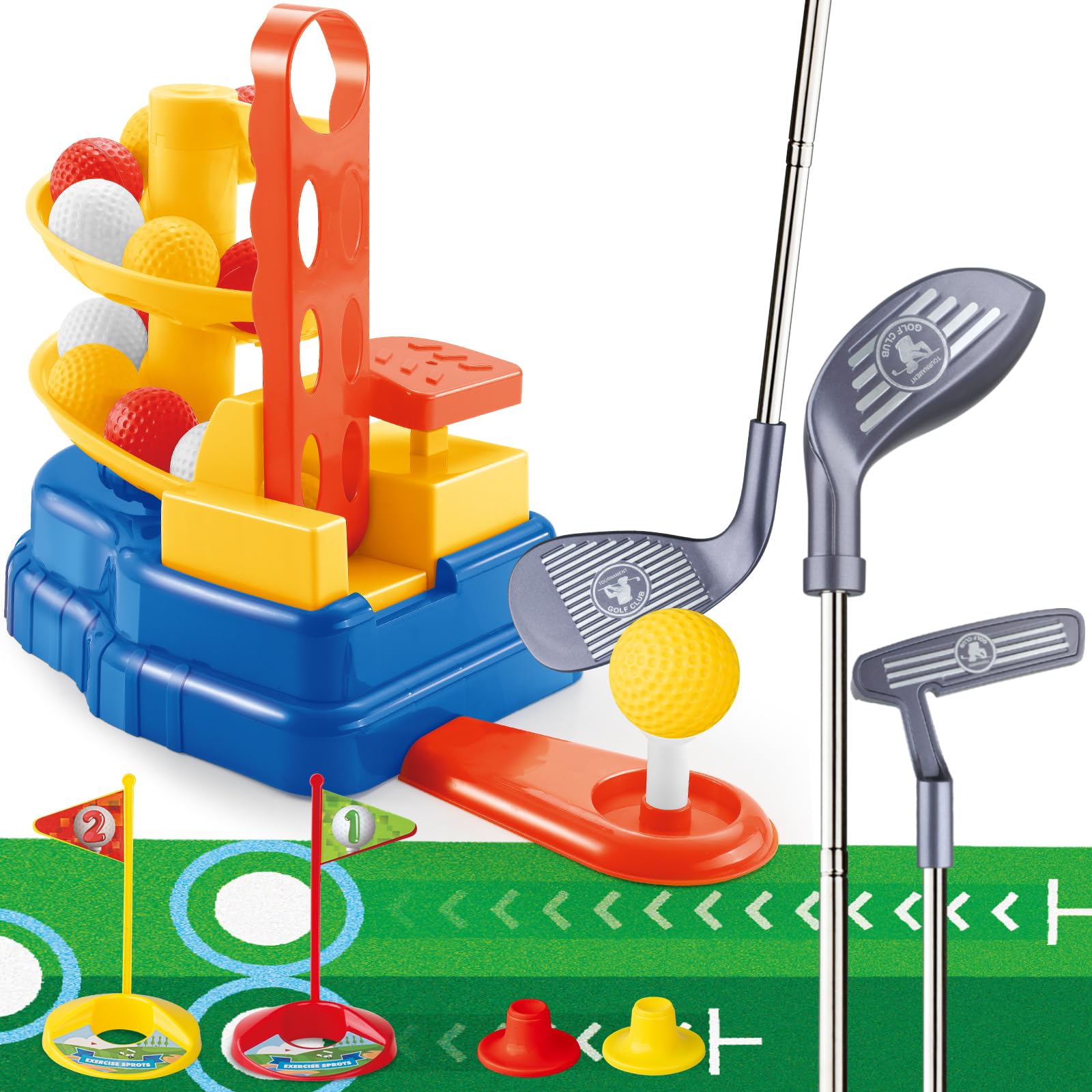 Amazon.com: RCROKS Toddler Golf Clubs 3 in 1 Upgraded Length Adjustable ...