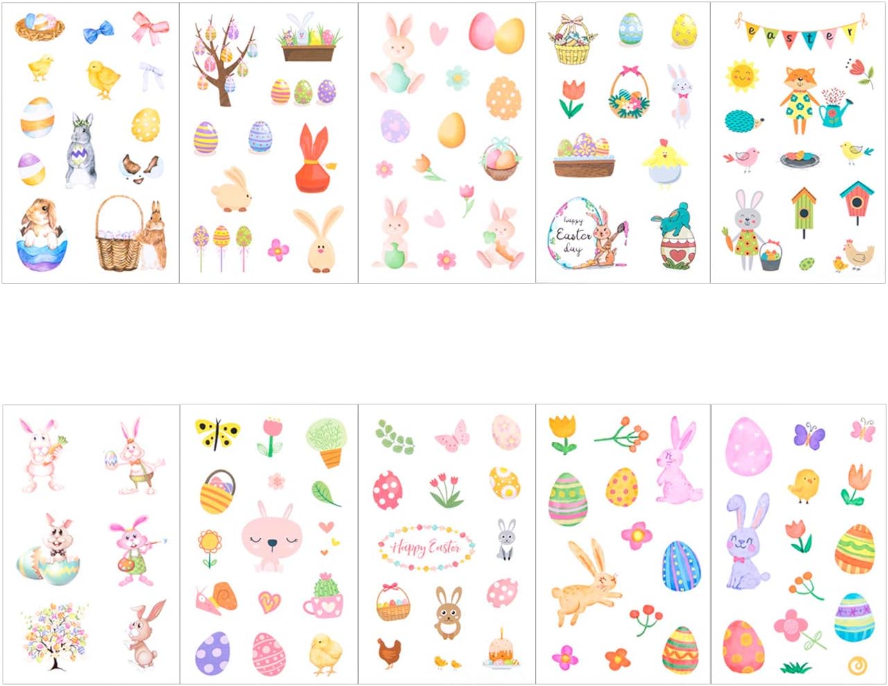 BOOSHMall 8 Blätter Ostern Aufkleber, Easter Stickers, Sticker Ostern ...