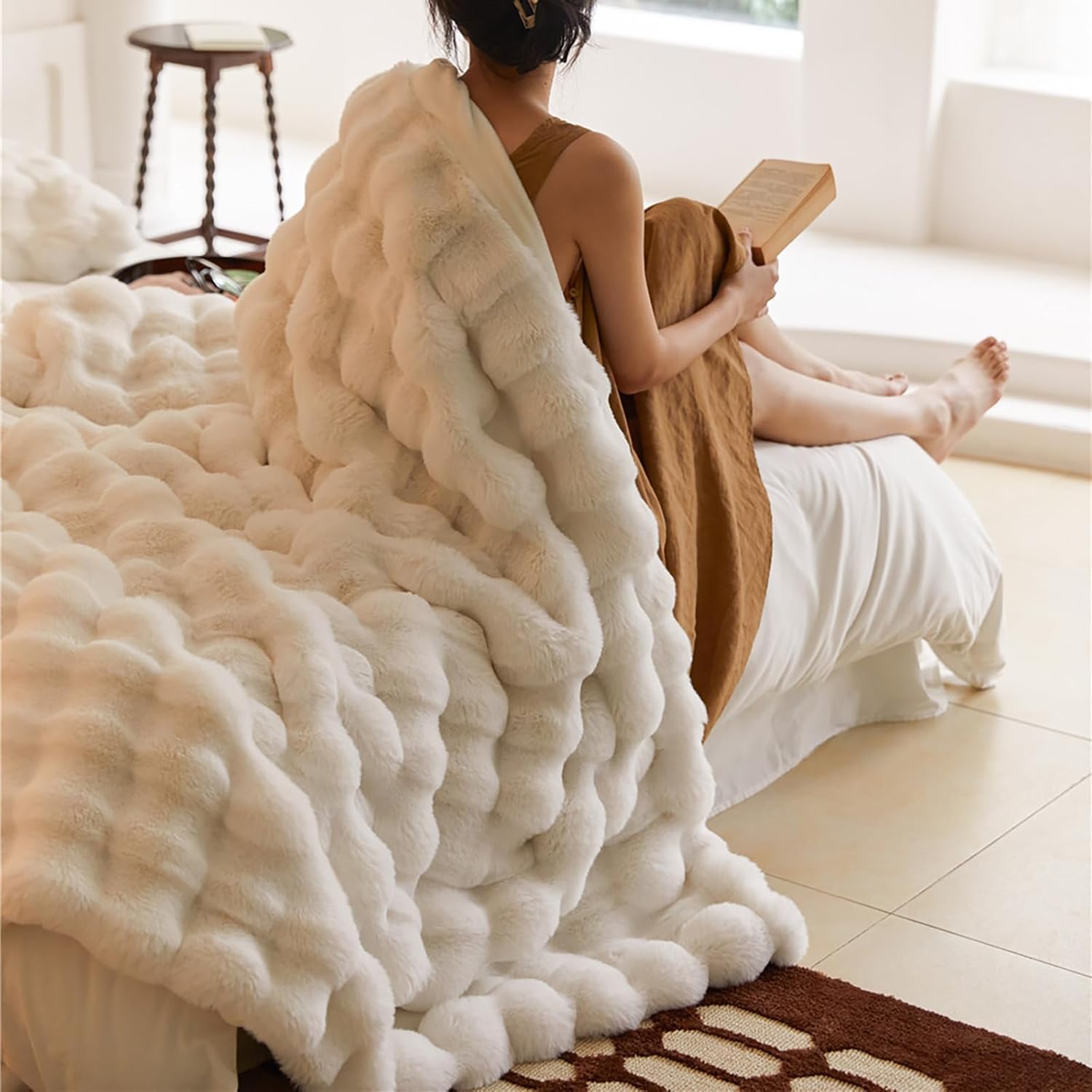 Amazon.com: Marshmallow Cloud Fleece Throw Blanket, Rabbit Plush Faux ...