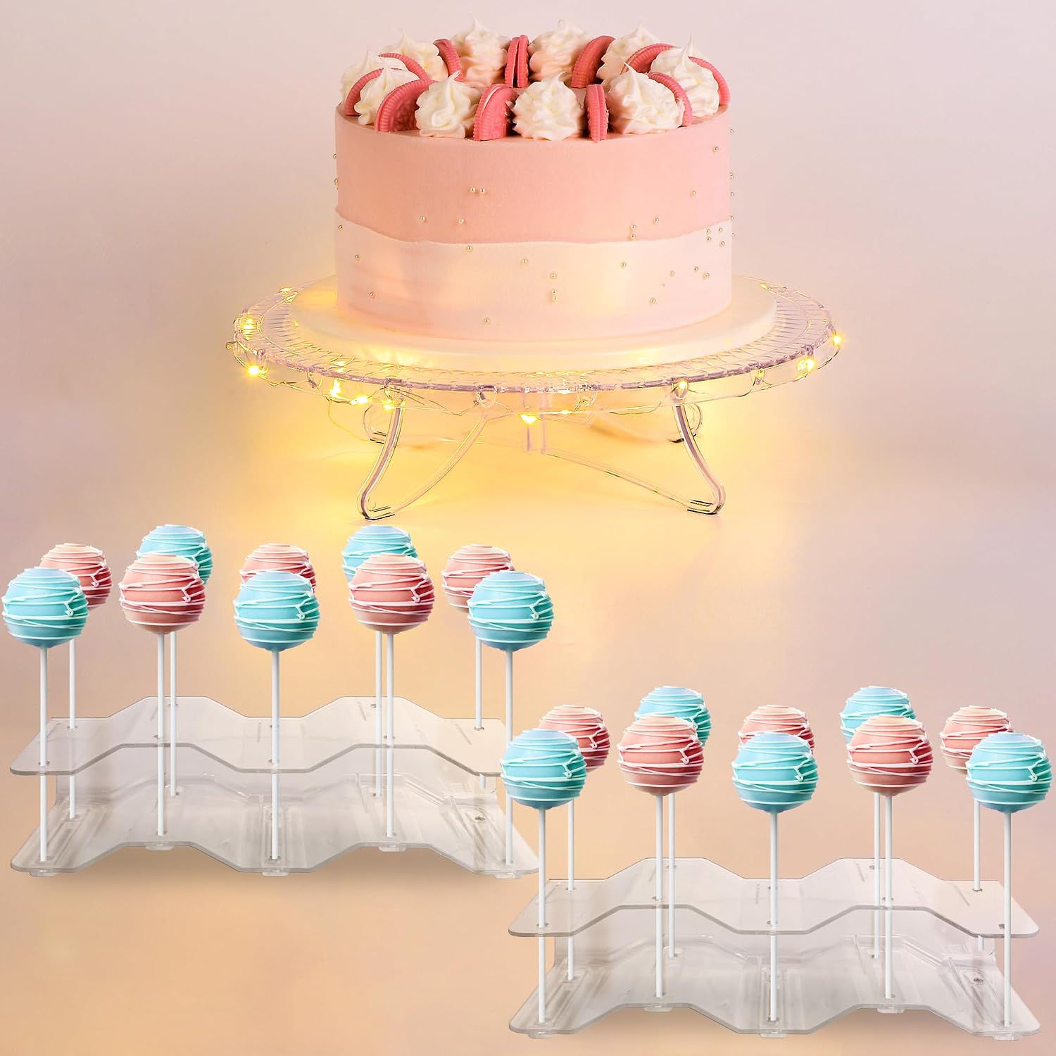Amazon.com: NWK Pack of 3 Dessert Stand Set 12inch Cake Stand, 2 x Cake ...